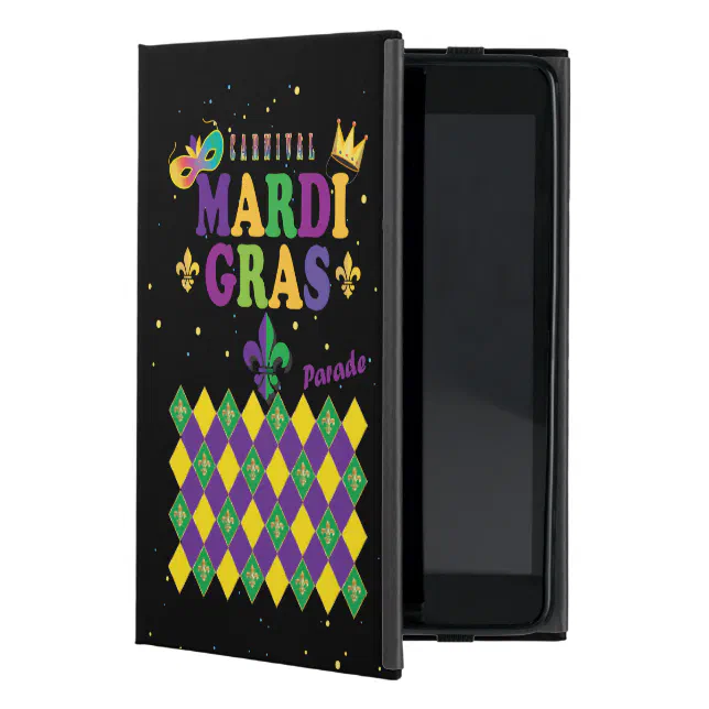 Mardi Gras Carnival Party Fleur de Lis Rhombus Case For iPad Mini | Zazzle