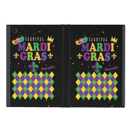 Mardi Gras Carnival Party Fleur de Lis Rhombus Case For iPad Mini | Zazzle