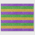 Mardi Gras Colors Glitter Horizontal Stripe Bling Wrapping Paper | Zazzle