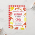 Mardi Gras Crawfish First Birthday Invitation | Zazzle
