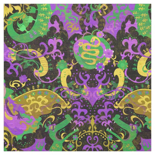 Purple and Green Dragon Fabric | Zazzle