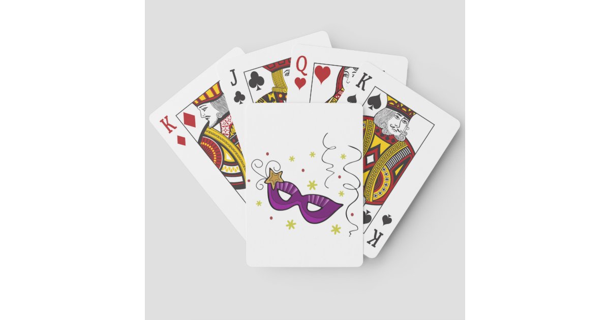 Mardi Gras Eye Mask Playing Cards | Zazzle