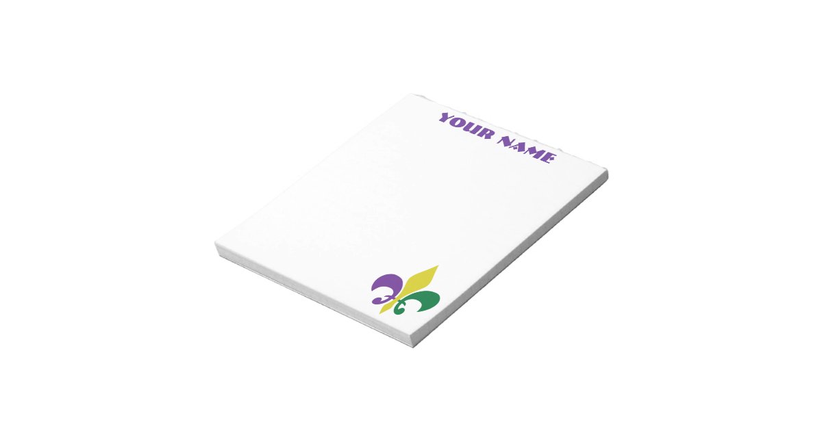 Mardi Gras ~ Fleur De Lis Notepad | Zazzle