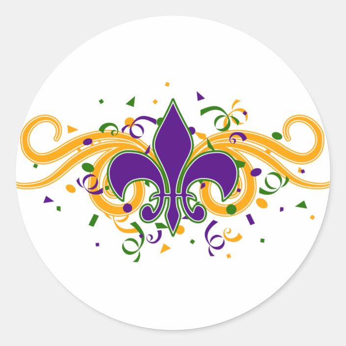 Mardi Gras Fleur-de-Lis Sticker | Zazzle.com
