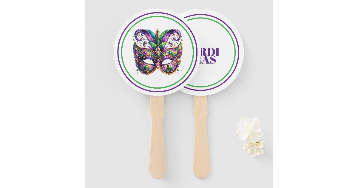 Mardi Gras Hand Fan | Zazzle