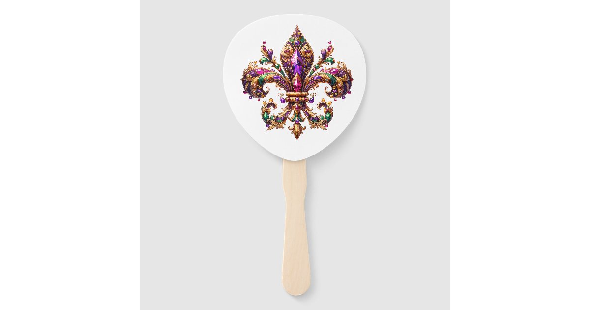 Mardi Gras Hand Fan | Zazzle