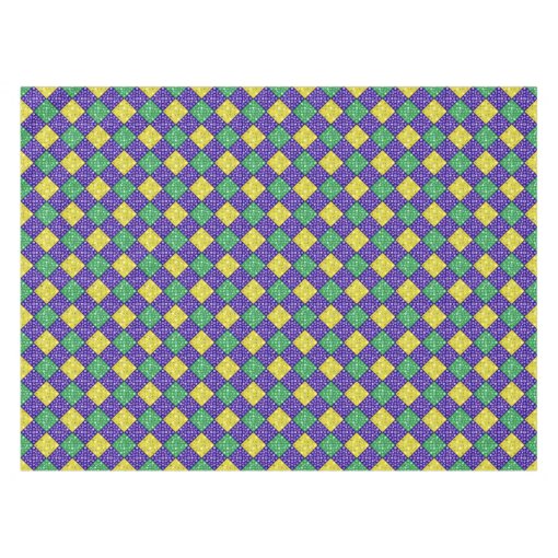 Mardi Gras Harlequin Diamond Carnival Pattern Tablecloth | Zazzle