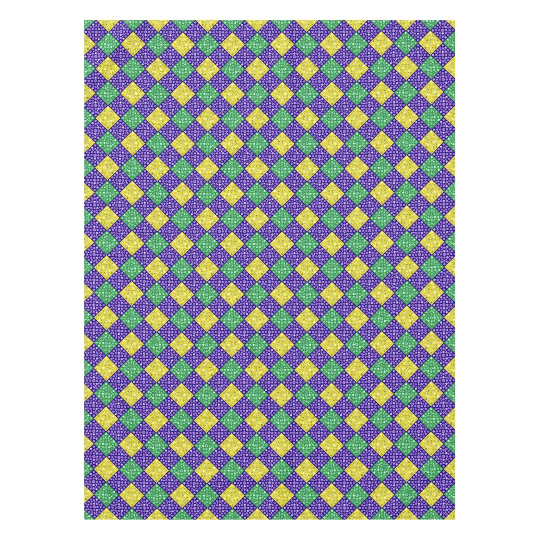 Mardi Gras Harlequin Diamond Carnival Pattern Tablecloth | Zazzle