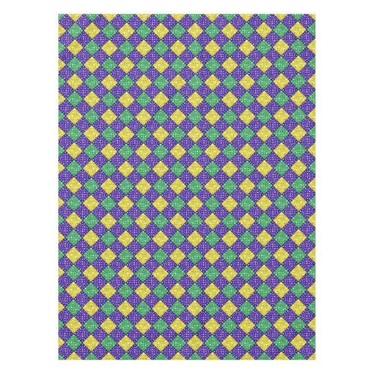 Mardi Gras Harlequin Diamond Carnival Pattern Tablecloth | Zazzle.com