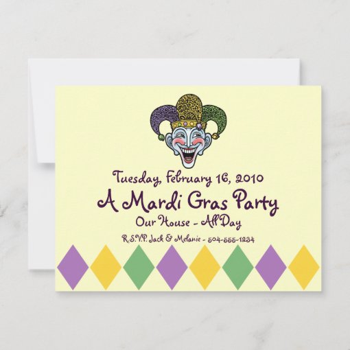 Mardi Gras Jester Invitation | Zazzle