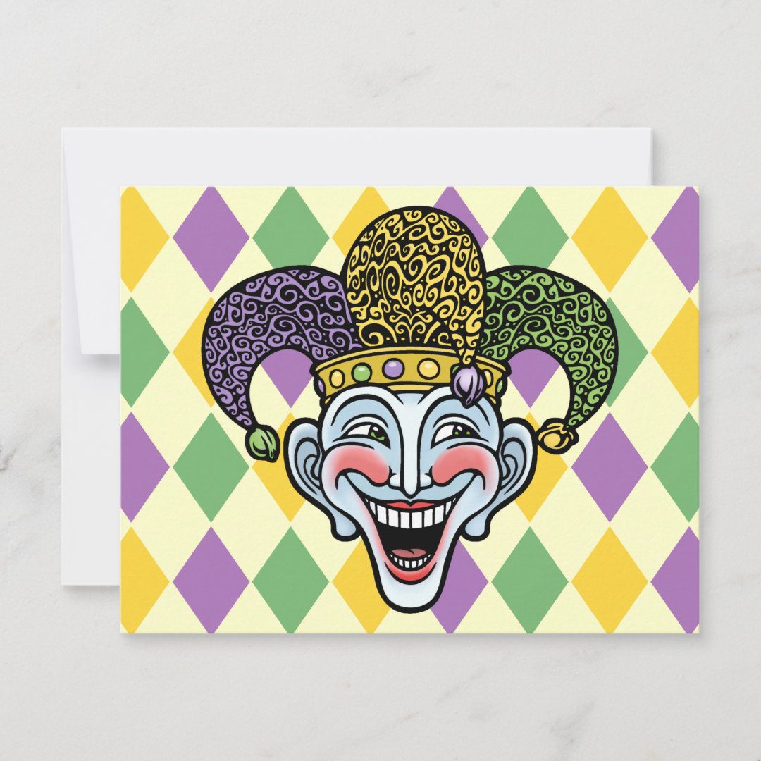 Mardi Gras Jester Invitation | Zazzle