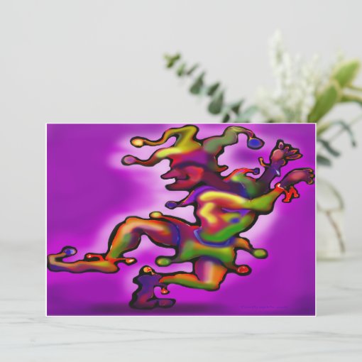 Mardi Gras Jester Purple Invitation | Zazzle