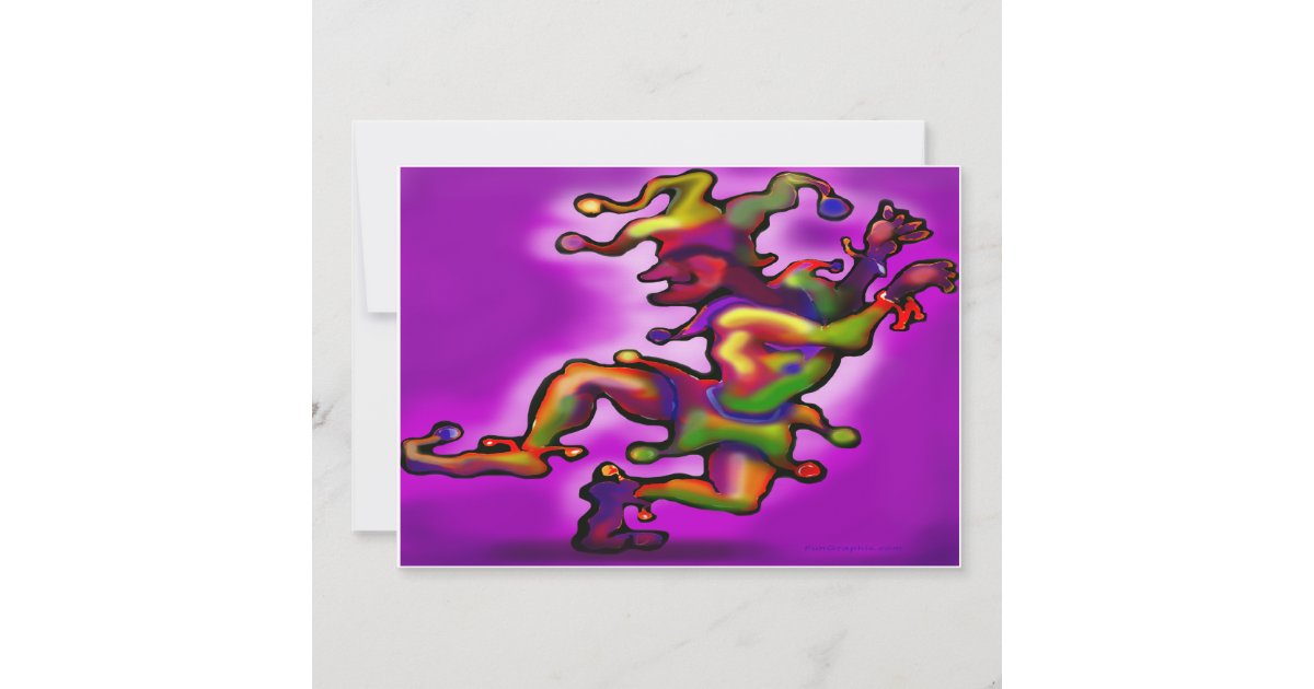 Mardi Gras Jester Purple Invitation | Zazzle