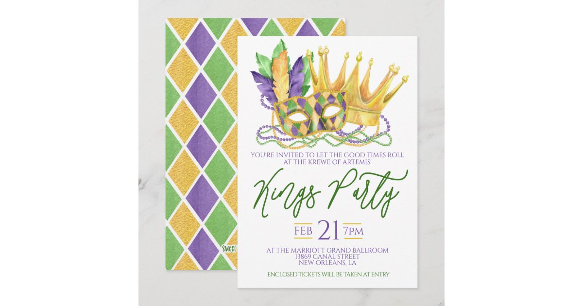 Mardi Gras Kings Party Invitation | Zazzle