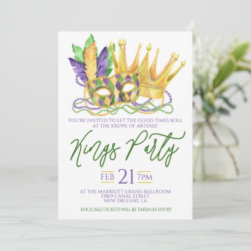 Mardi Gras Kings Party Invitation | Zazzle