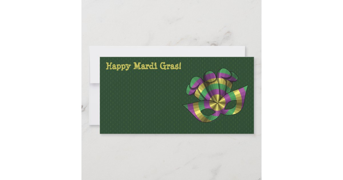 Mardi Gras Mask Photo Card | Zazzle
