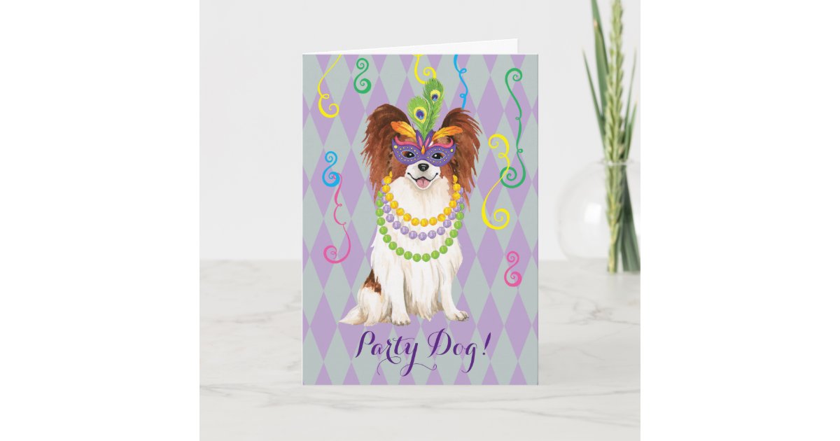 Mardi Gras Papillon Card | Zazzle