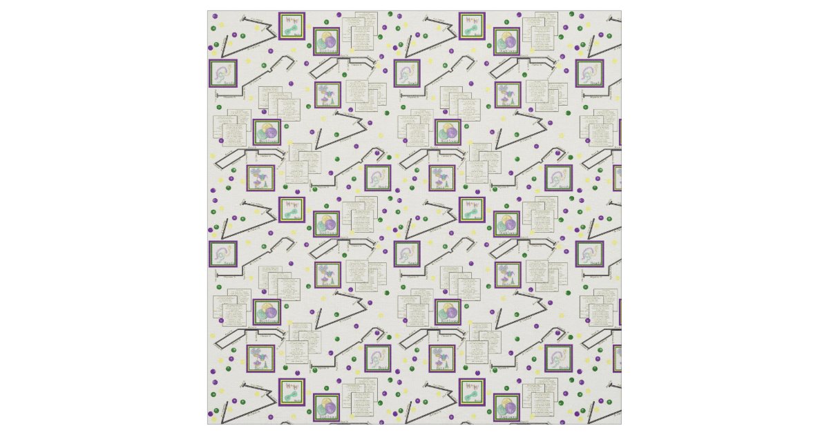 Mardi Gras Parade Route Celebration Fabric | Zazzle