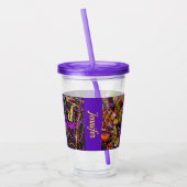 Mardi Gras Party Drink Glass Straw Custom Text | Zazzle