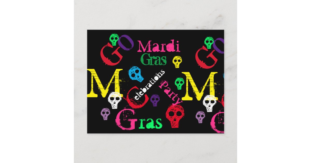 MARDI GRAS POSTCARD | Zazzle