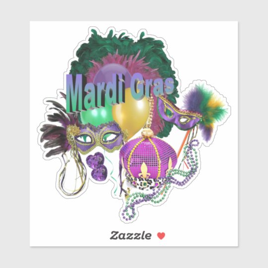 Mardi Gras Sticker | Zazzle.com