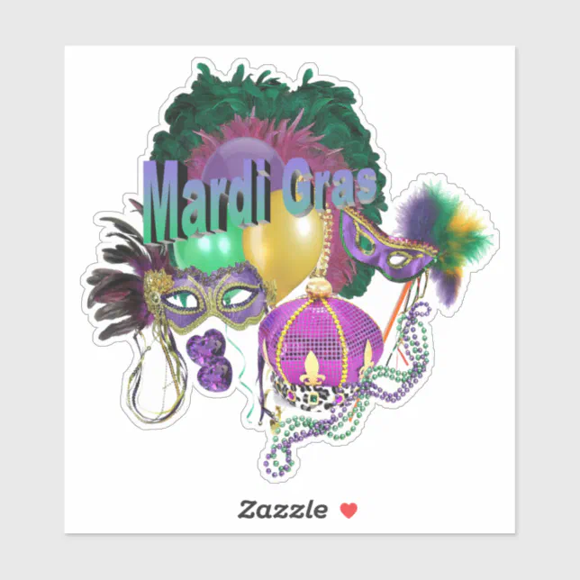 Mardi Gras Sticker | Zazzle