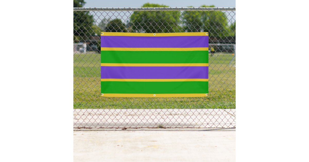 Mardi Gras Stripes Banner | Zazzle