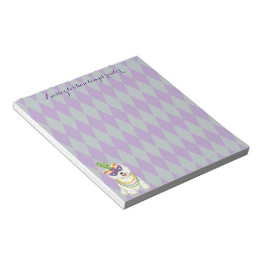 Mardi Gras Westie Notepad | Zazzle