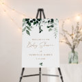 MAREE Greenery Baby Shower Welcome Sign | Zazzle
