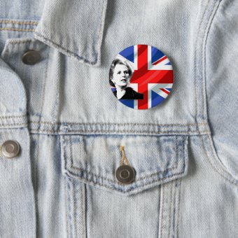 Margaret Thatcher Union Jack Button | Zazzle