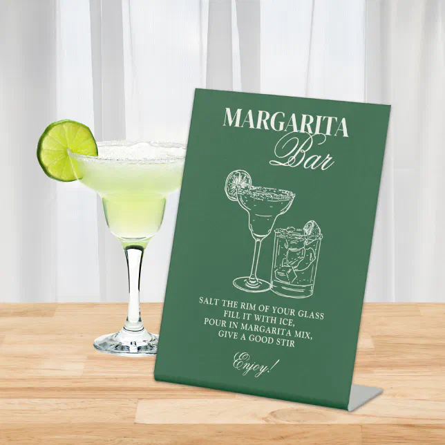 Margarita Bar Pedestal Sign | Zazzle