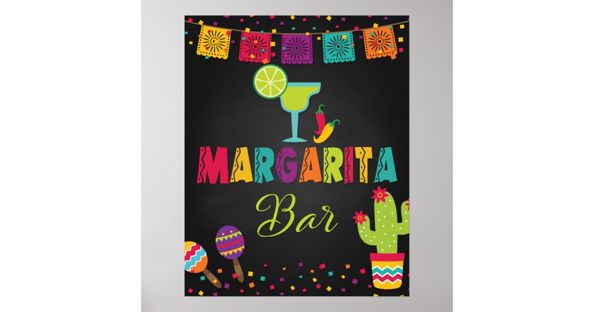 Margarita Bar Sign - Black Background | Zazzle