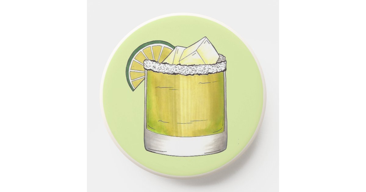 Margarita Cocktail Glass Bar Mixed Drink Salt Lime PopSocket | Zazzle
