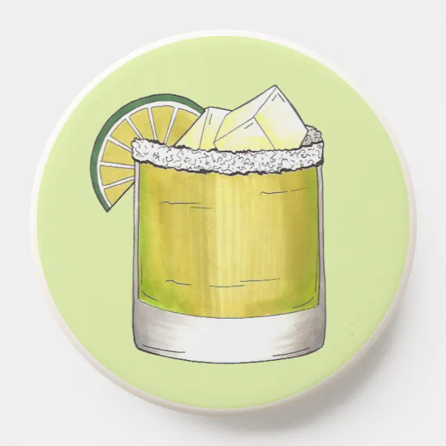 Margarita Cocktail Glass Bar Mixed Drink Salt Lime PopSocket | Zazzle