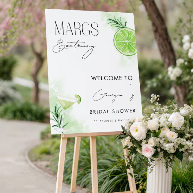 Margarita Cocktail Lime Bridal Shower Welcome Sign | Zazzle