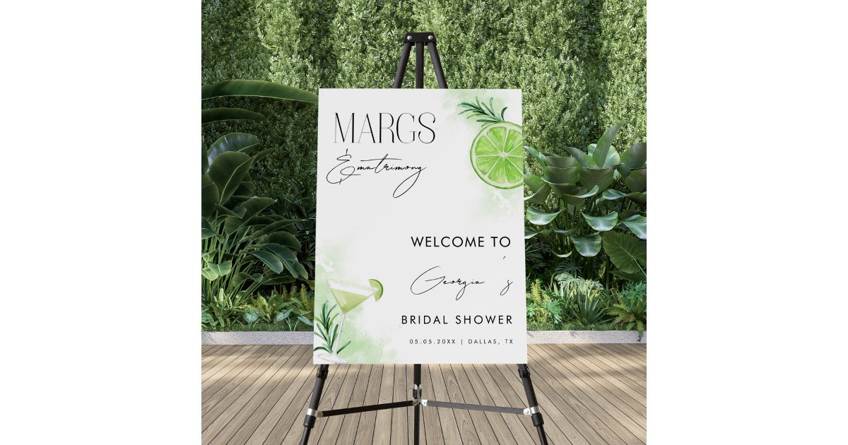 Margarita Cocktail Lime Bridal Shower Welcome Sign | Zazzle