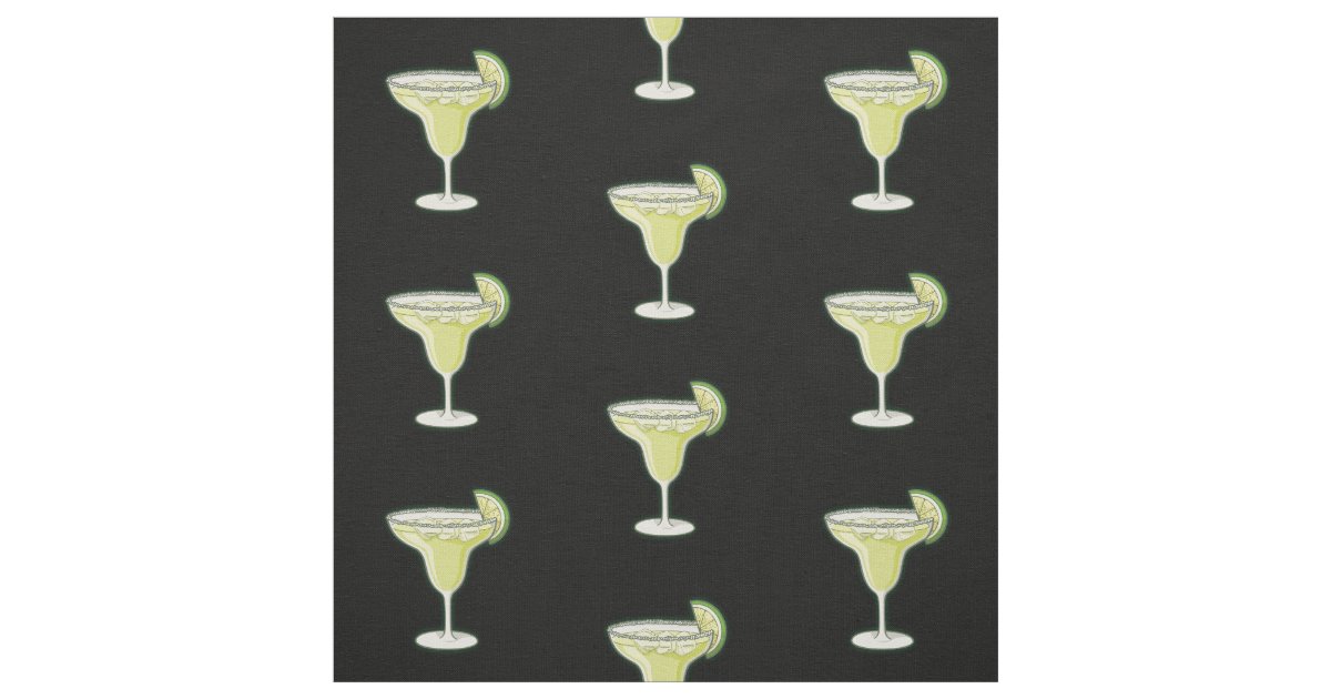 Margarita Cocktail Pattern Fabric | Zazzle