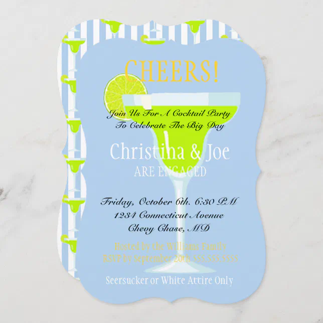 Margarita & Limes Fiesta Bridal Cocktail Party Invitation | Zazzle