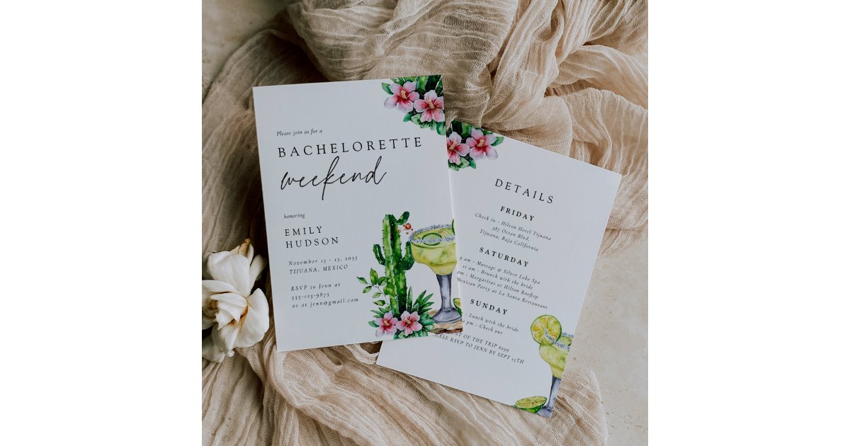Margarita Mexican Bachelorette Weekend Invitation | Zazzle