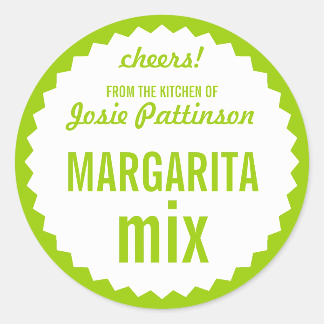 Margarita Mix Bottle Label Template | Zazzle