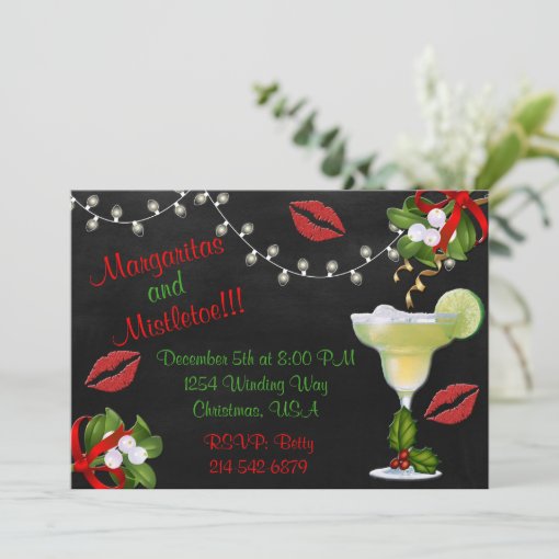 Margaritas and Mistletoe Lights Party Invite | Zazzle