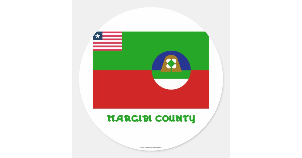 Margibi County Flag with Name Classic Round Sticker | Zazzle
