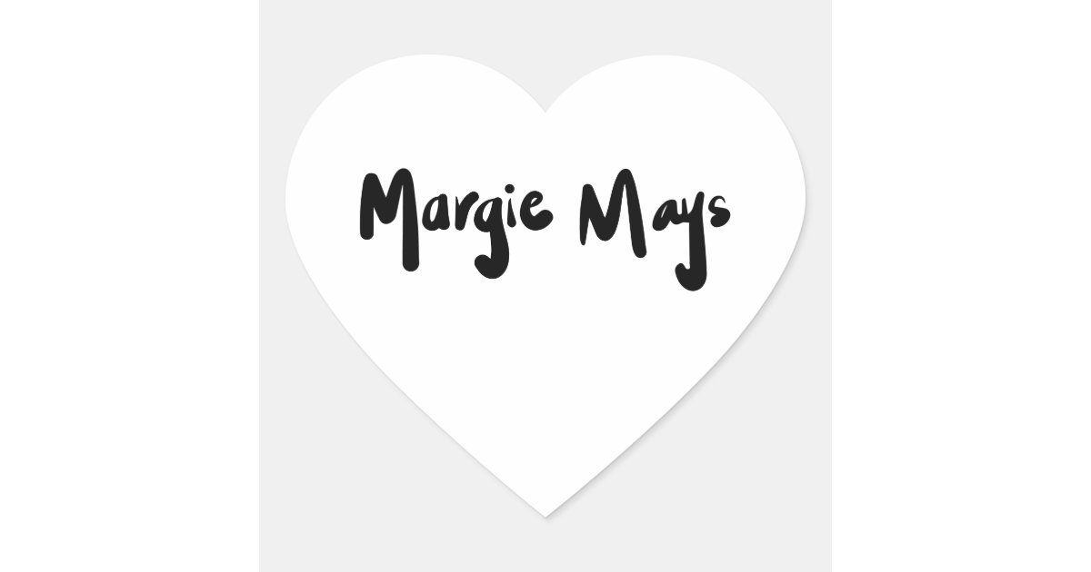 Margie Mays Signature Heart Sticker | Zazzle