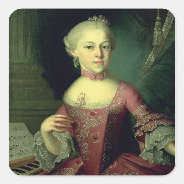Maria-Anna Mozart, called 'Nannerl' Square Sticker | Zazzle