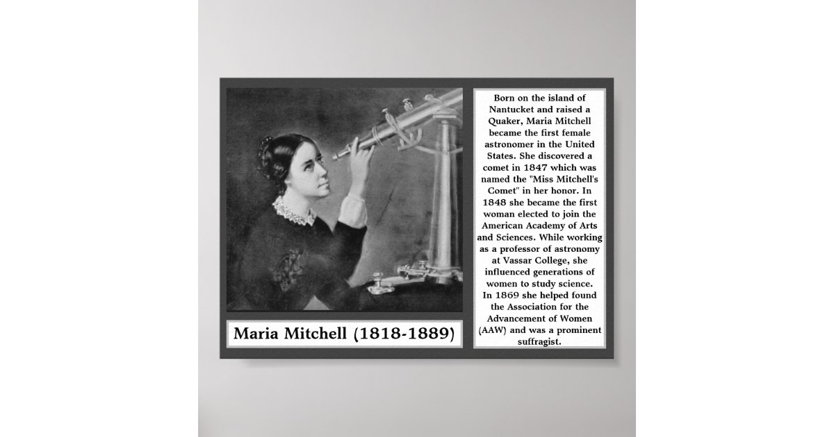 Maria Mitchell Astronomer Suffragist Scientist Poster | Zazzle