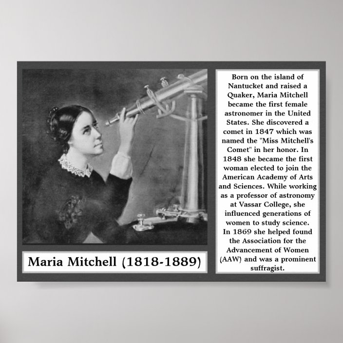 Maria Mitchell Astronomer Suffragist Scientist Poster | Zazzle.com