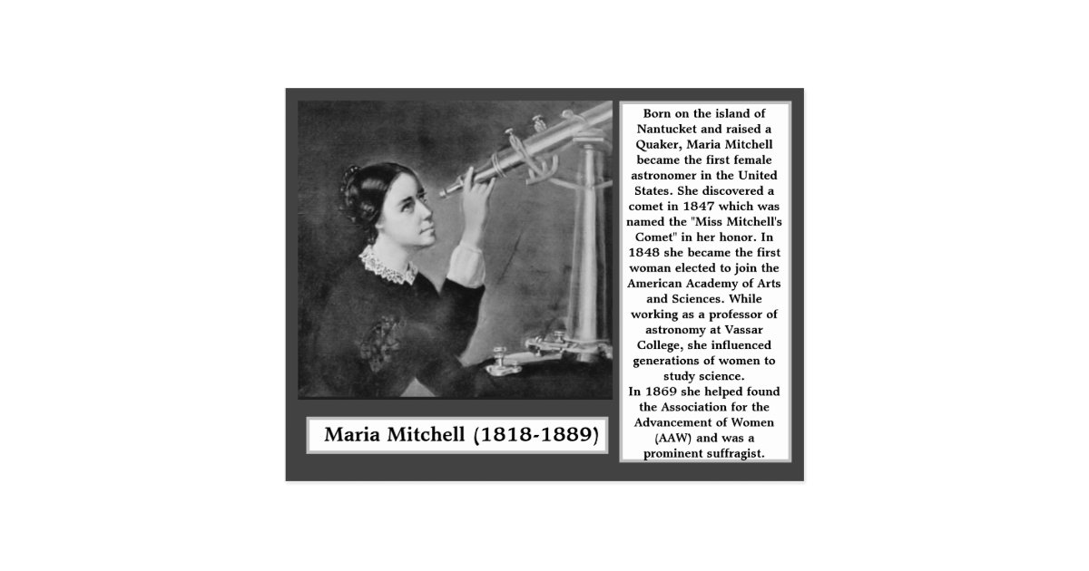 Maria Mitchell Scientist Astronomer Suffragist Postcard | Zazzle.com