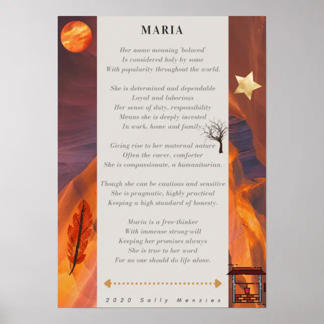 "Maria" Name Poem Poster | Zazzle