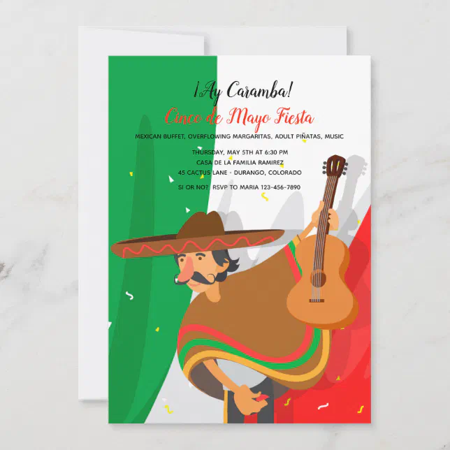 Mariachi Cinco de Mayo Invitation | Zazzle
