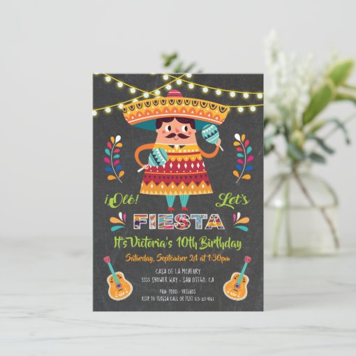 Mariachi Mexcian Fiesta Birthday Party invitation | Zazzle